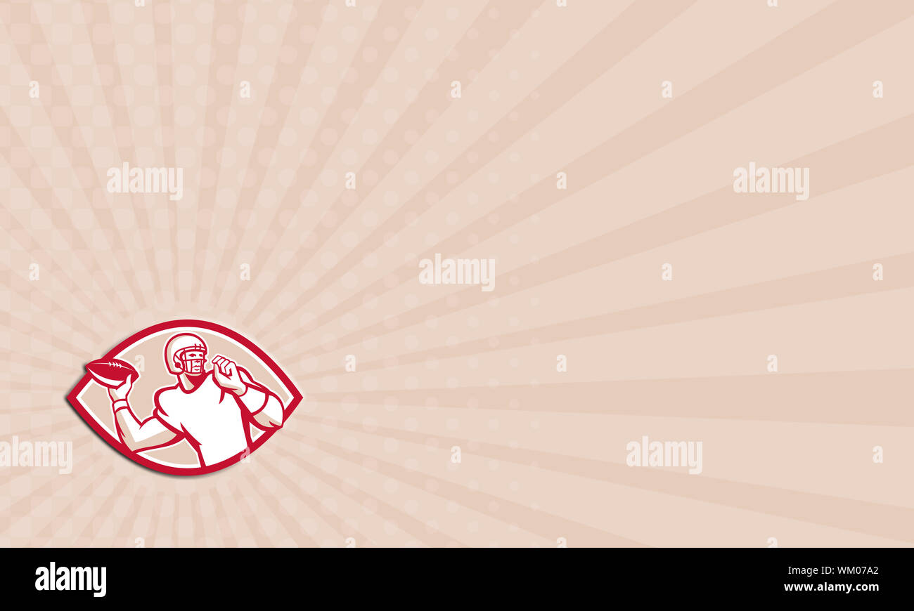 Business card showing illustration of an american football gridiron ...