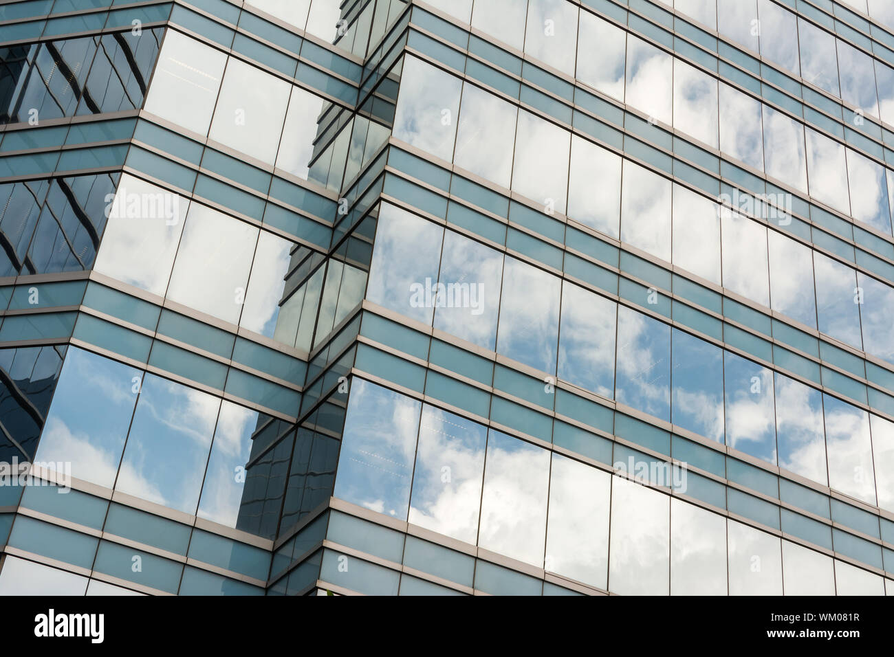 Office glass windows with beautiful reflection in Hong Kong, Asia Stock ...