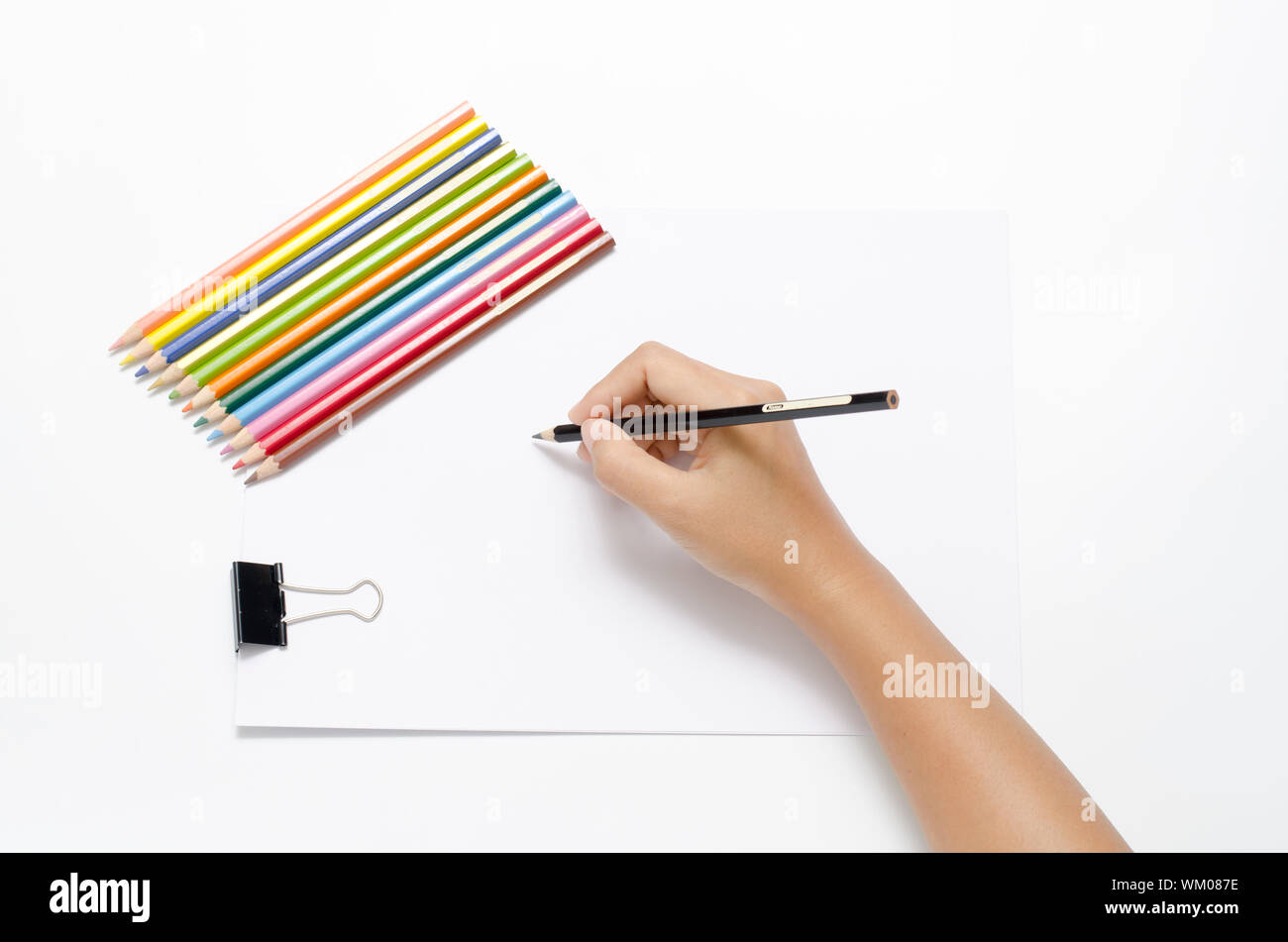 hand writing on blank paper Stock Photo - Alamy
