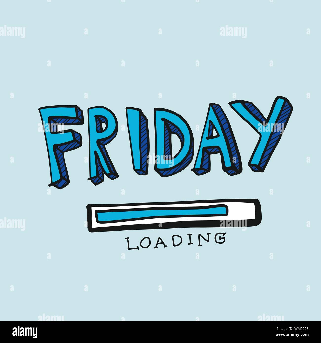 Friday loading comic font style vector illustration Stock Vector Image ...