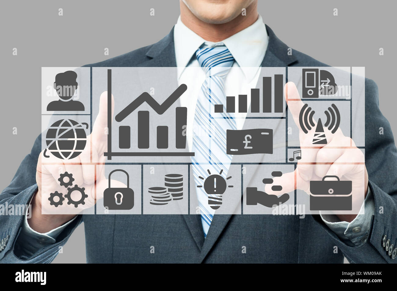 Businessman Showing Business Plan, Graph And Chart Stock Photo - Alamy