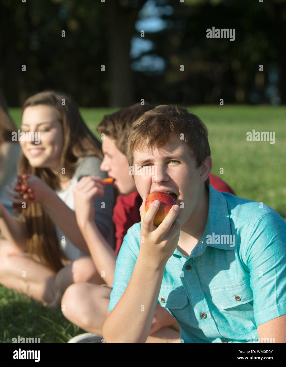 Teens eating healthy group hi-res stock photography and images - Alamy