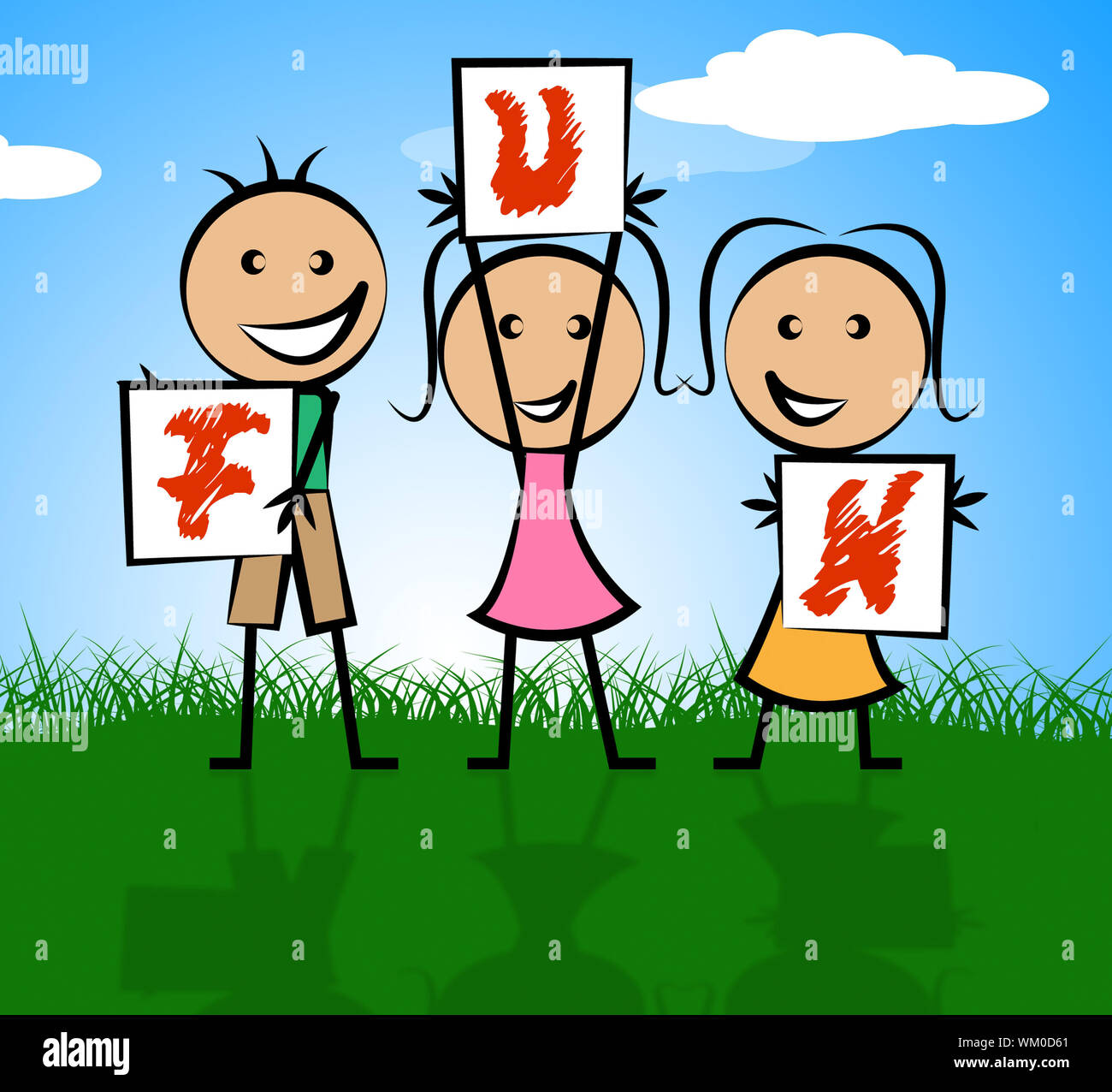 Kids Fun Meaning Play Positive And Happiness Stock Photo - Alamy