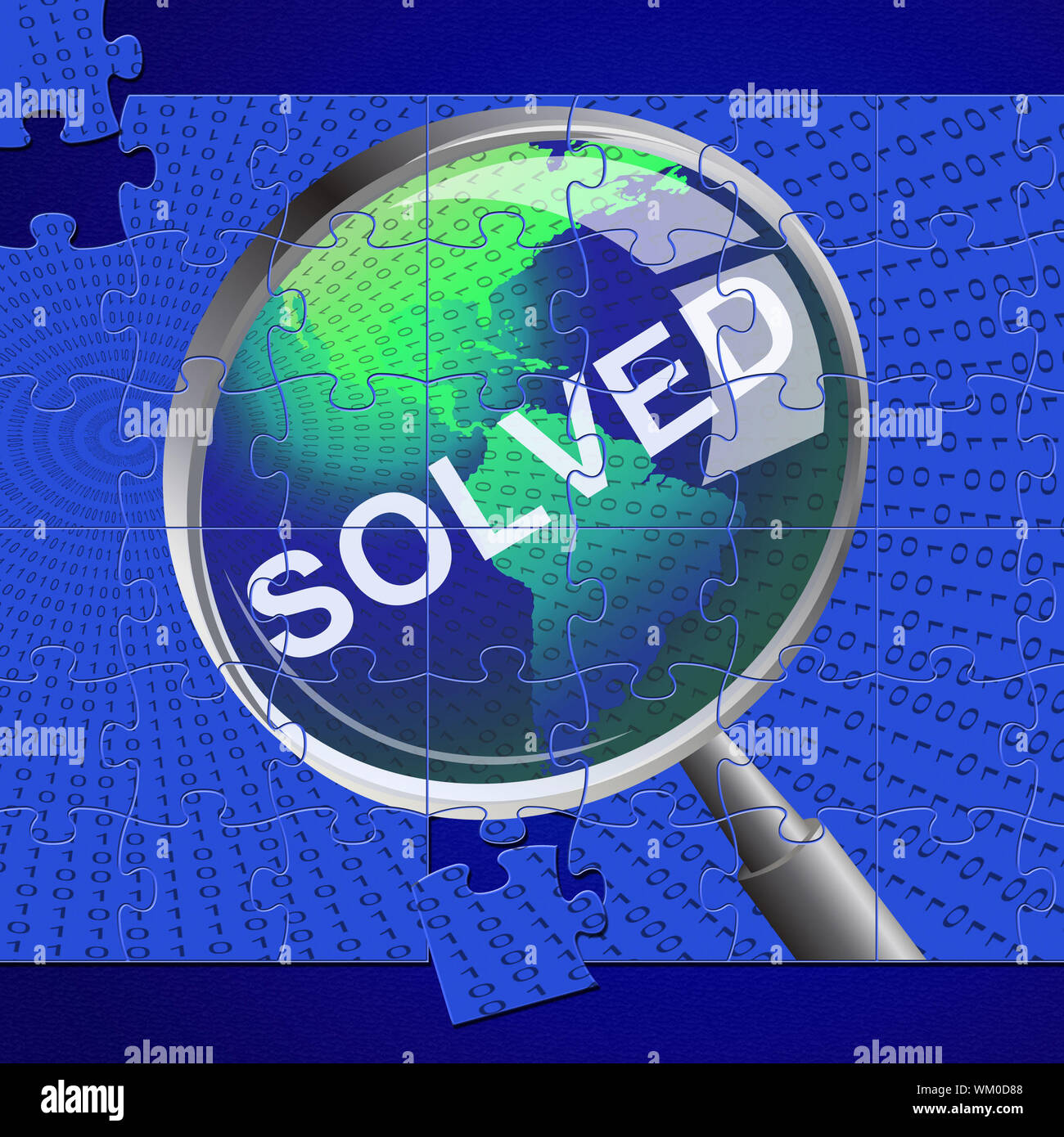 Solved magnifier hi-res stock photography and images - Alamy