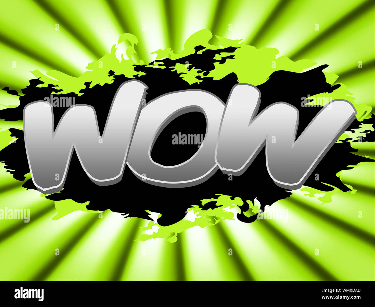 Wow Sign Meaning Impressed Amazed And Placard Stock Photo - Alamy