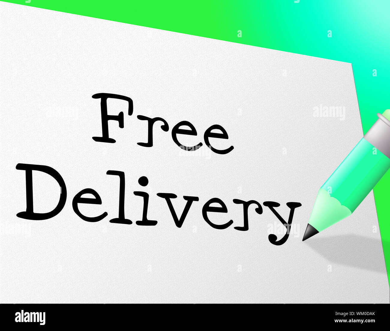 Free Delivery Indicating With Our Compliments And Freebie Stock Photo ...
