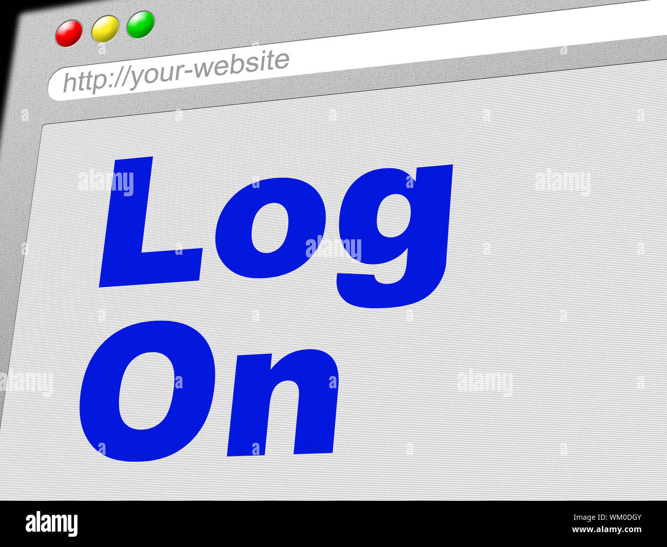 Log On Representing World Wide Web And Website Stock Photo - Alamy