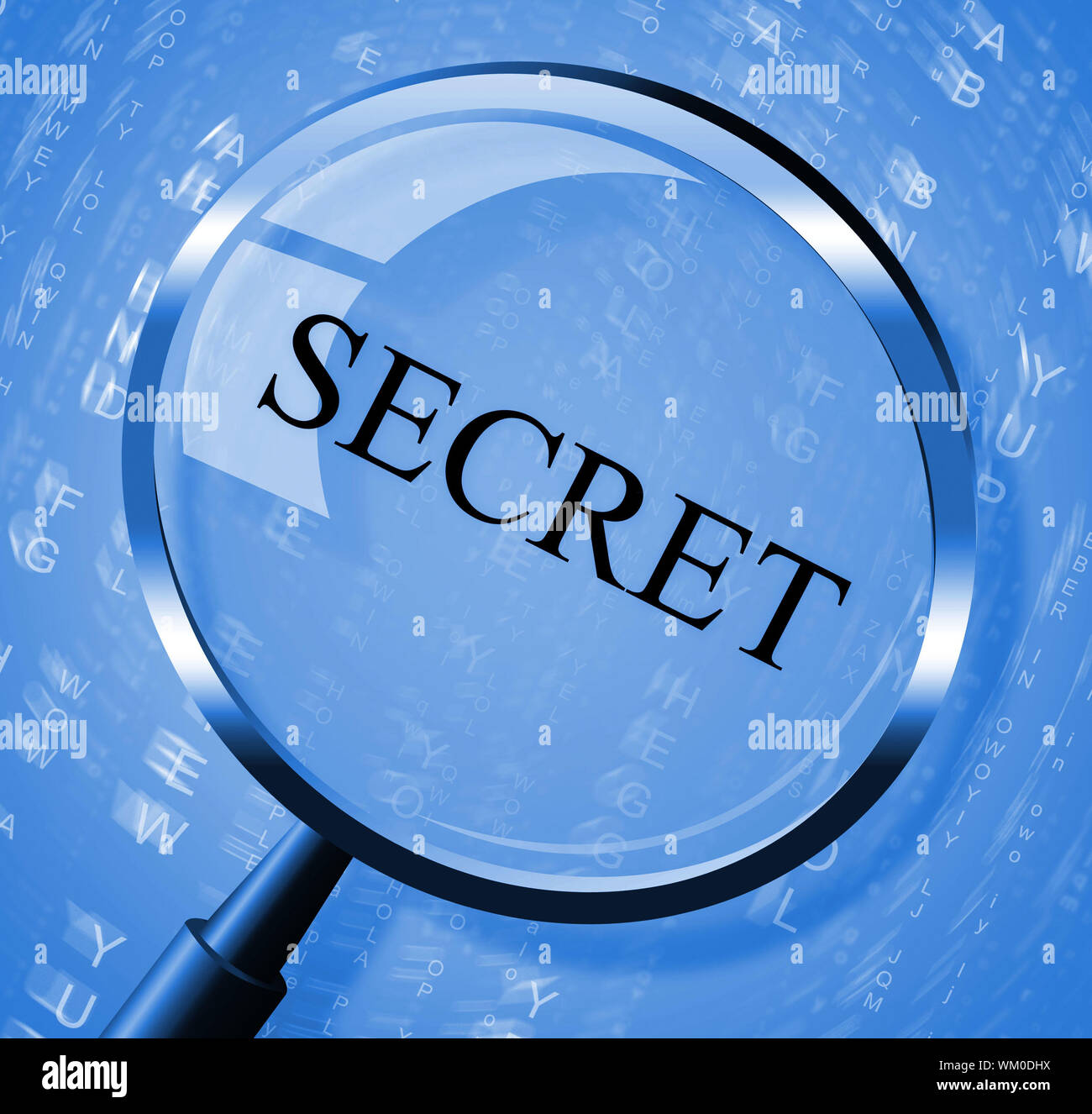 Secret Magnifier Representing Confidential Secretly And Searching Stock ...
