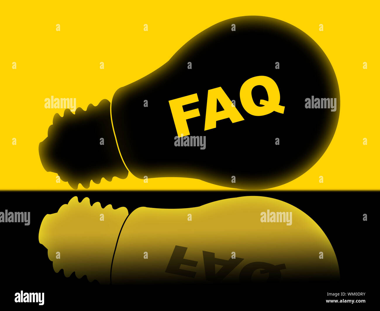 Faq Lightbulb Representing Frequently Asked Questions And Information Faqs Stock Photo - Alamy