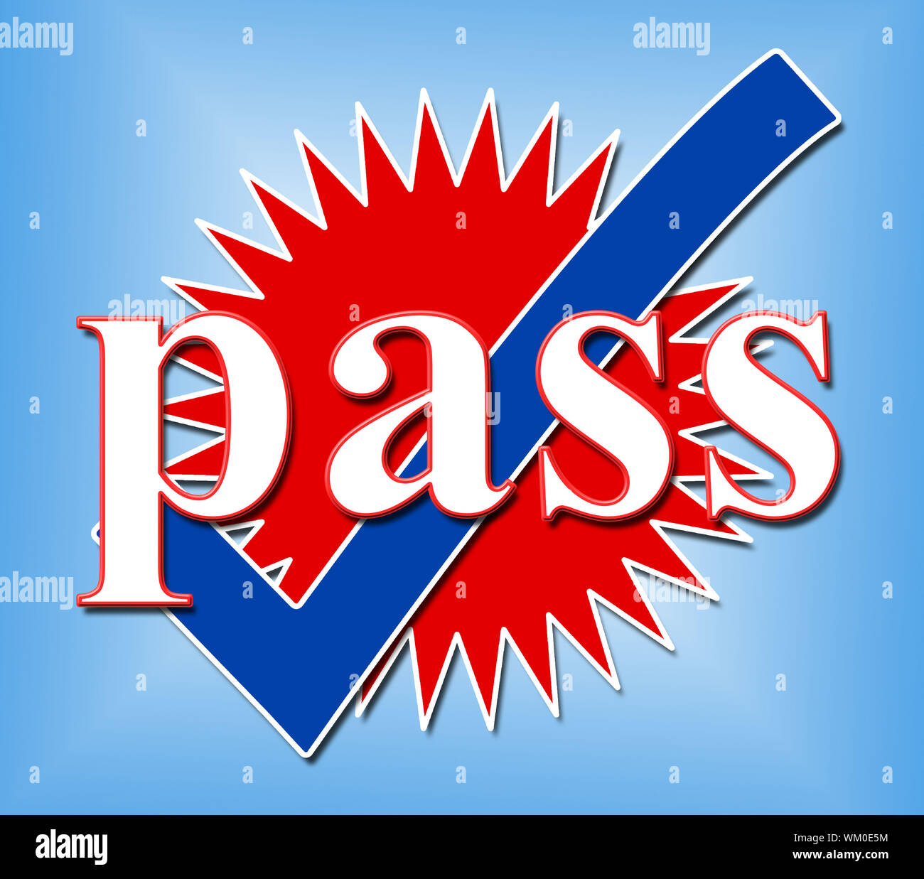 Pass Tick Indicating Endorsed Check And Yes Stock Photo - Alamy