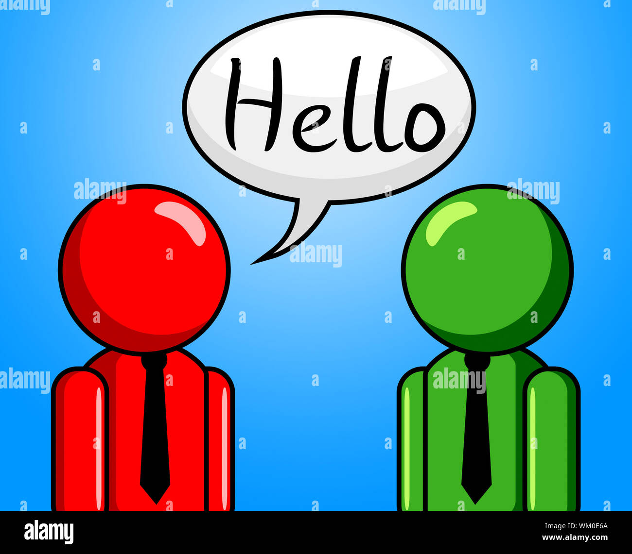 Hello Conversation Indicating How Are You And Good Day Stock Photo - Alamy