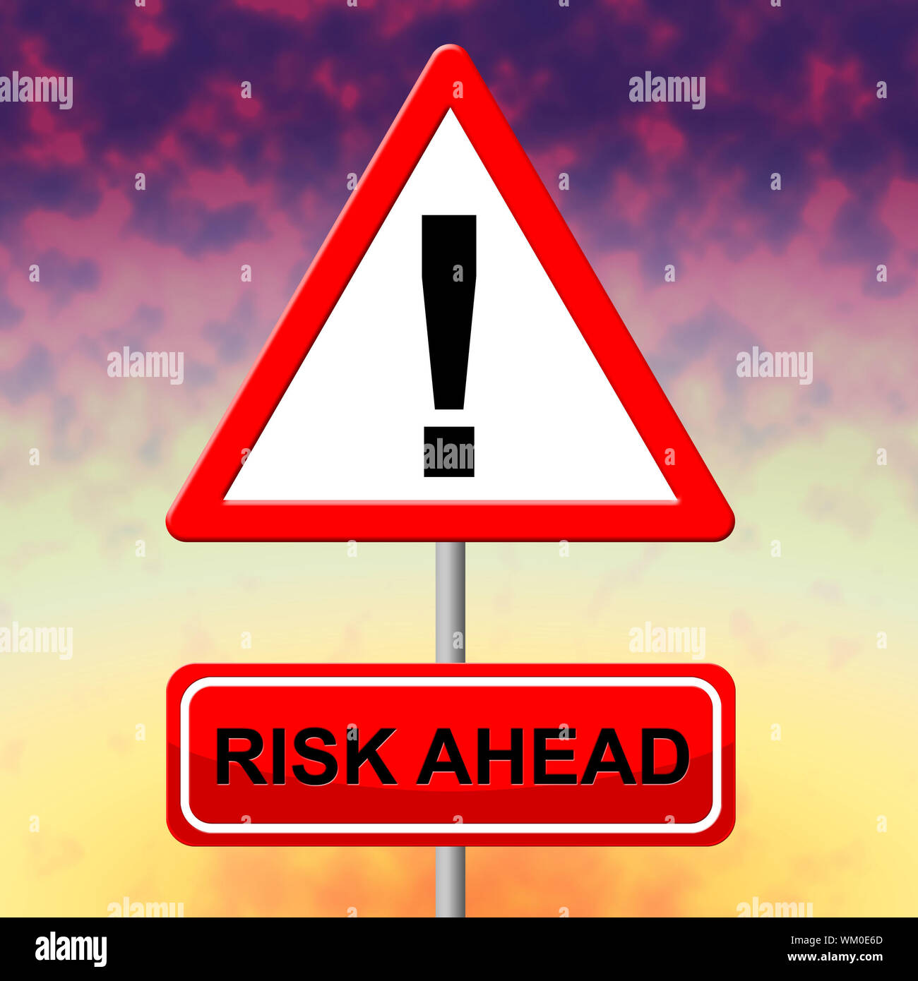Risk Ahead Showing Danger Failure And Insecurity Stock Photo - Alamy