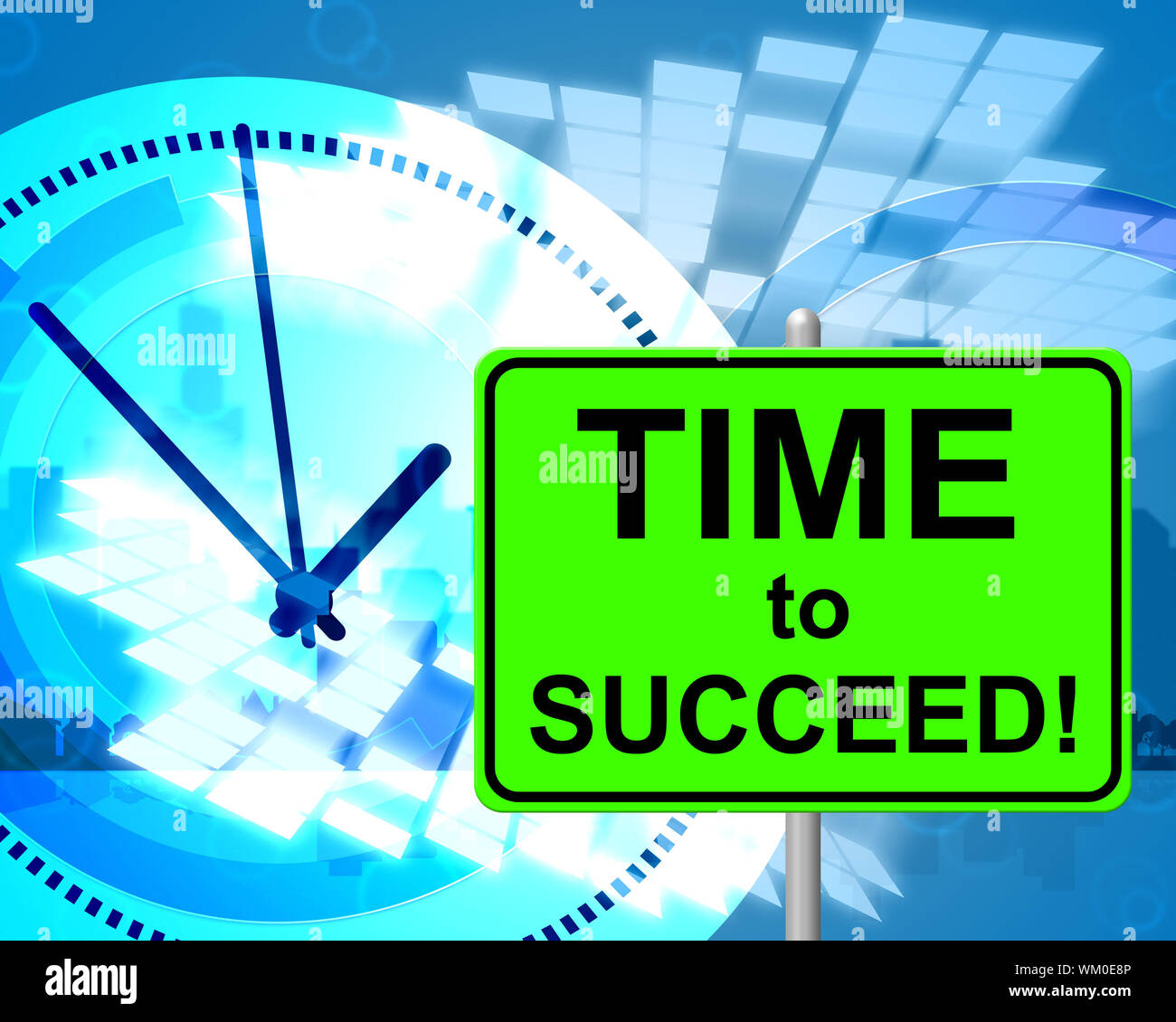 Time To Succeed Representing At Present And Triumphant Stock Photo - Alamy