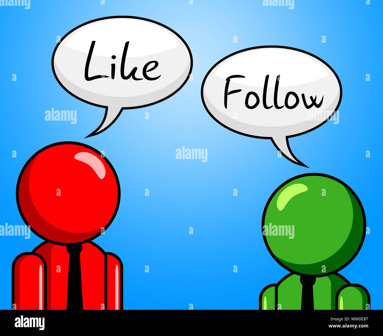 Like Follow Representing Web Fan And Liking Stock Photo - Alamy