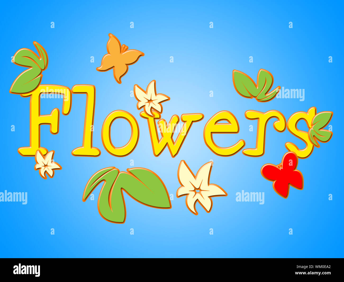 Flowers Sign Indicating Message Bloom And Bouquet Stock Photo - Alamy