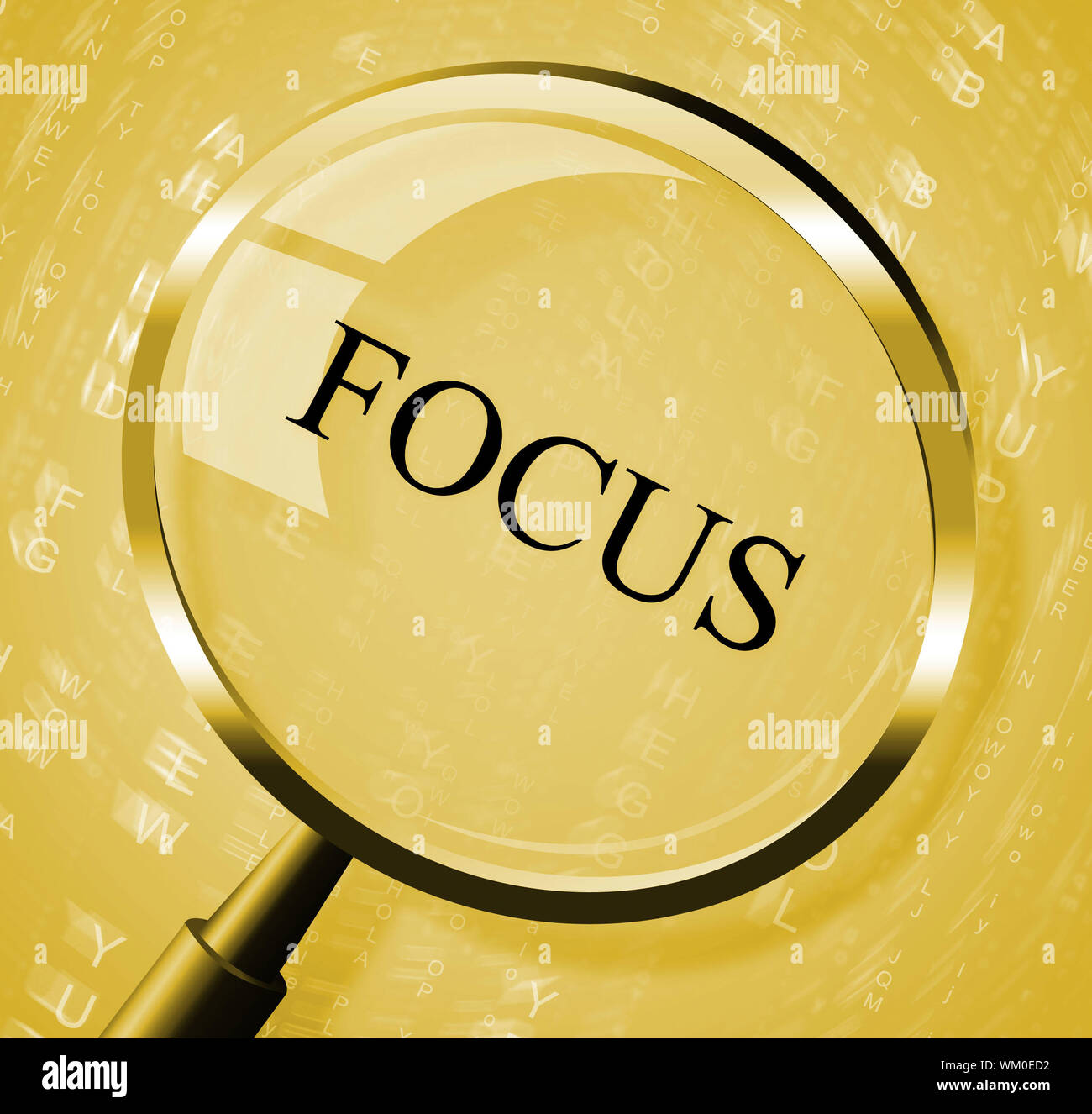 Focus Magnifier Meaning Concentration Attention And Search Stock Photo ...