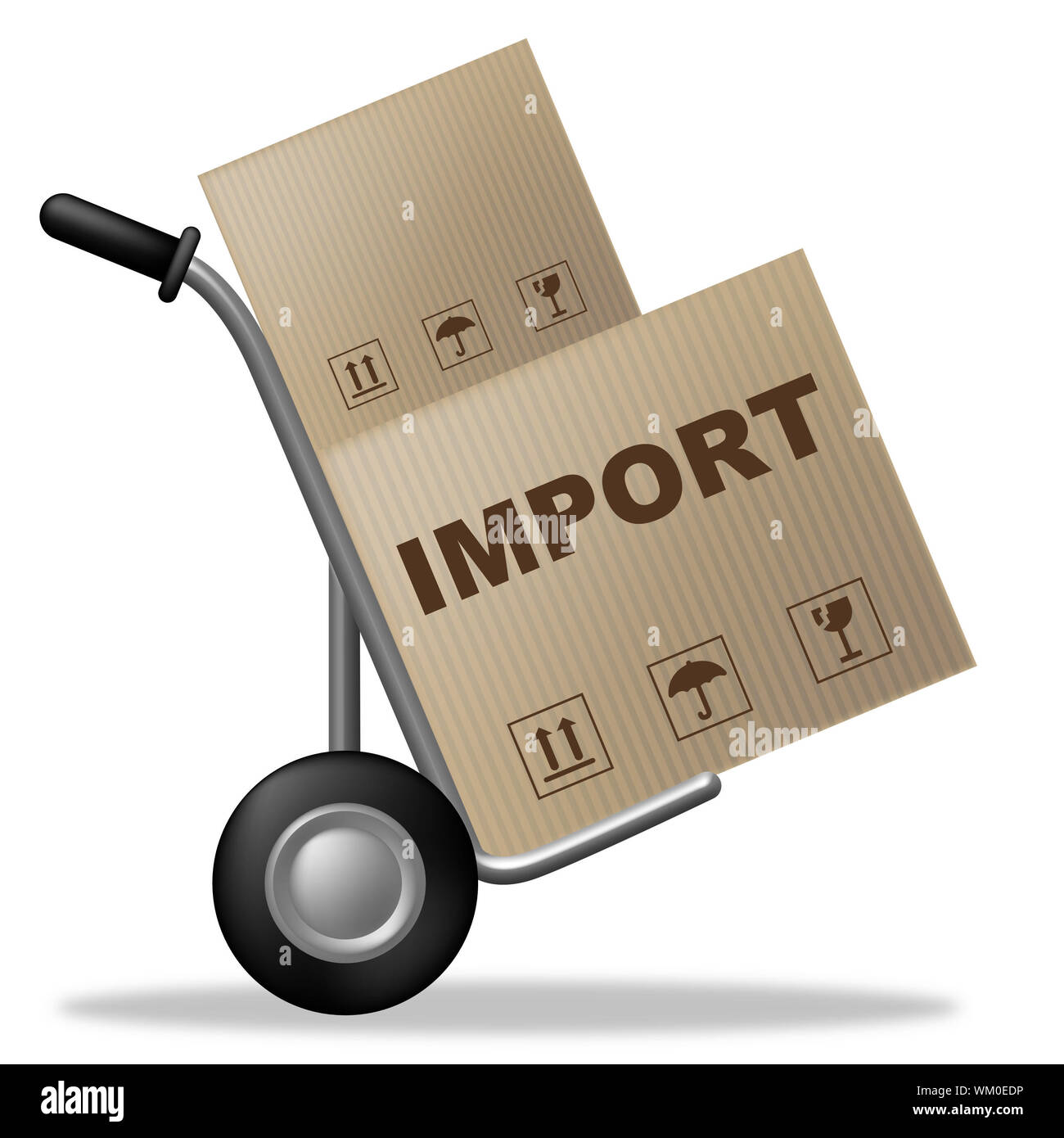 Import Package Indicating Shipping Box And Commodity Stock Photo - Alamy