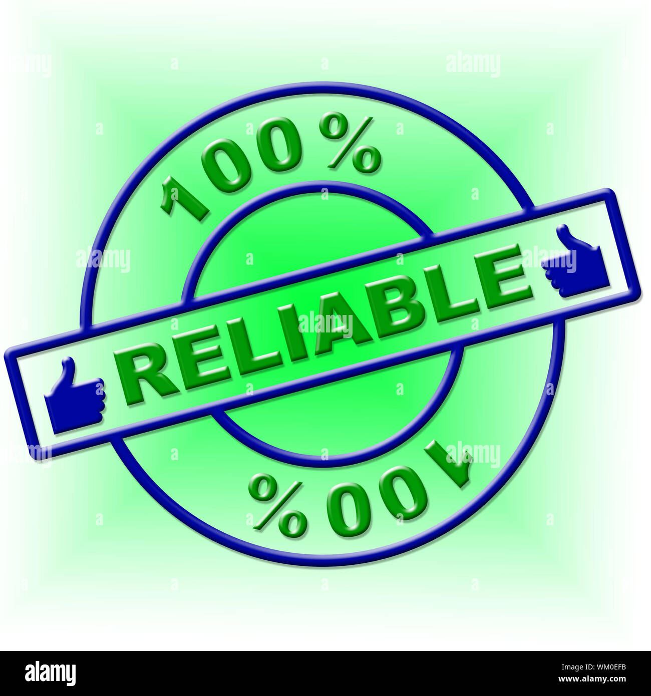 Hundred Percent Reliable Showing Well Founded And Relied Stock Photo ...