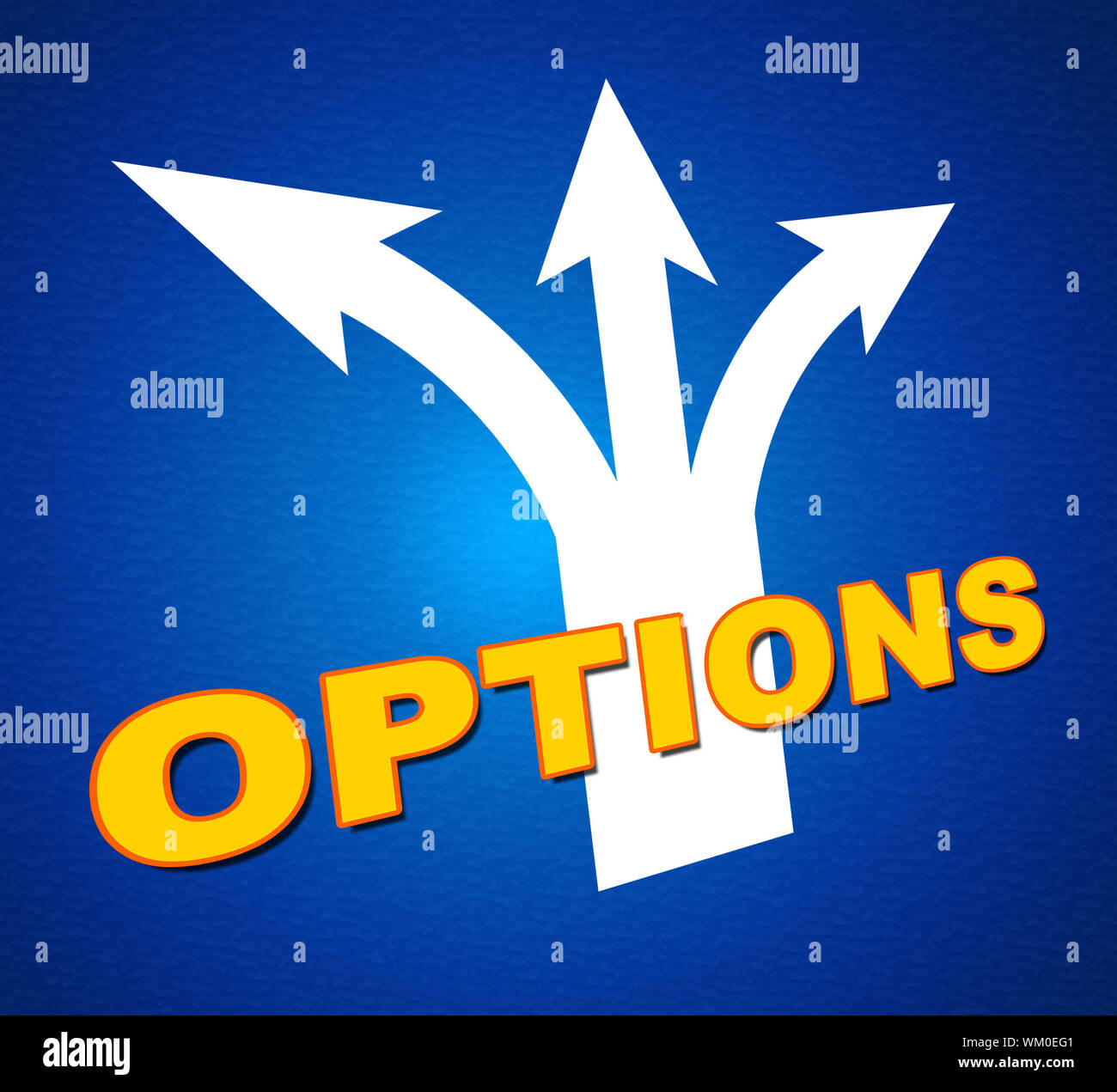 Options Arrows Indicating Direction Path And Choose Stock Photo - Alamy