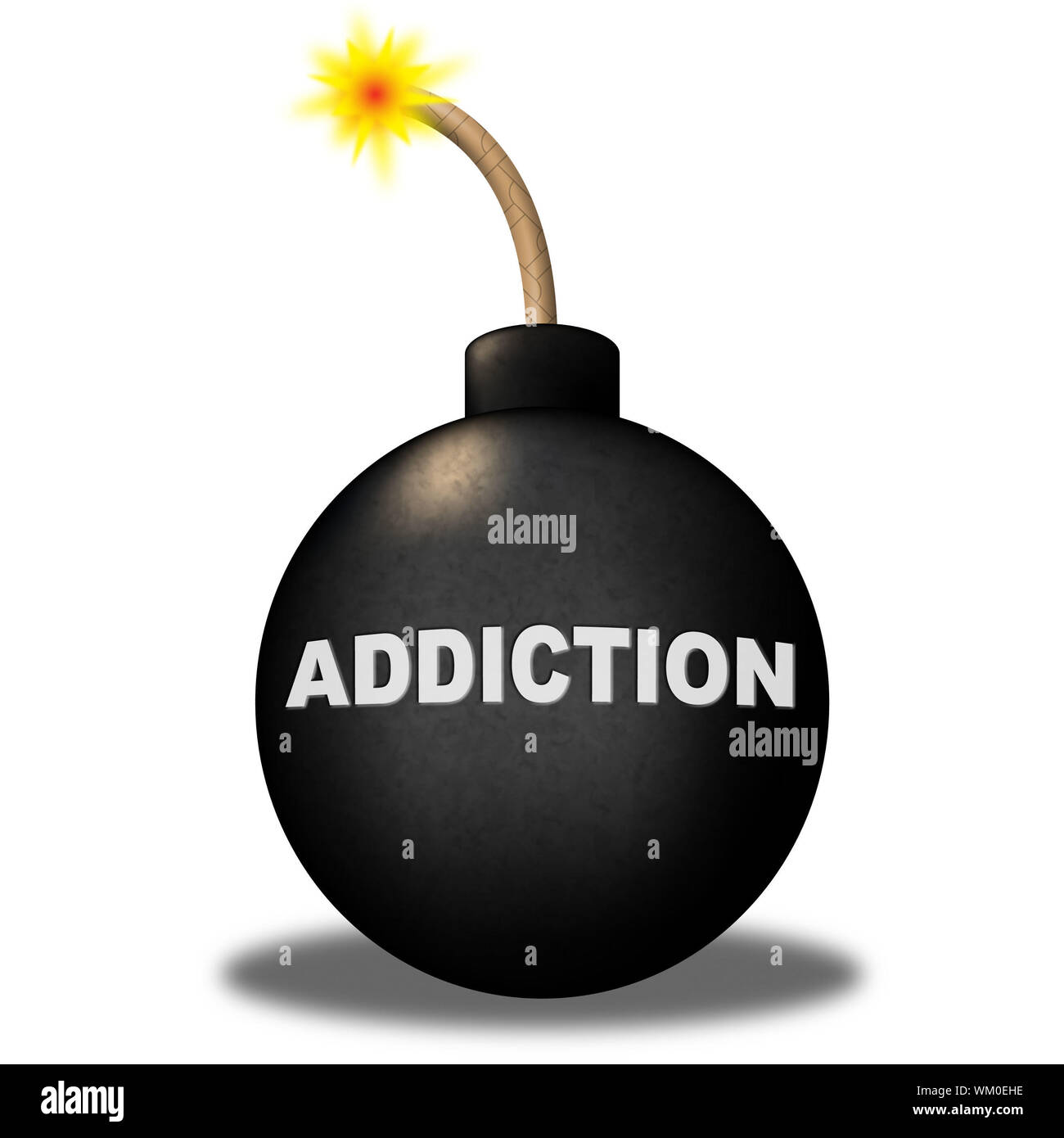 Addiction Bomb Indicating Craving Hazard And Alert Stock Photo - Alamy