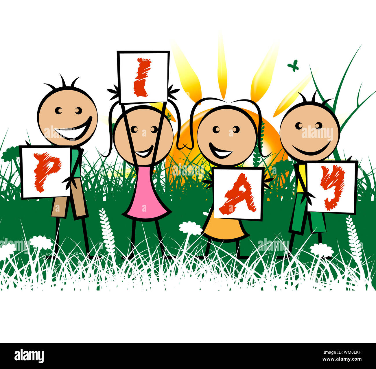 Kids Play Representing Free Time And Recreation Stock Photo - Alamy