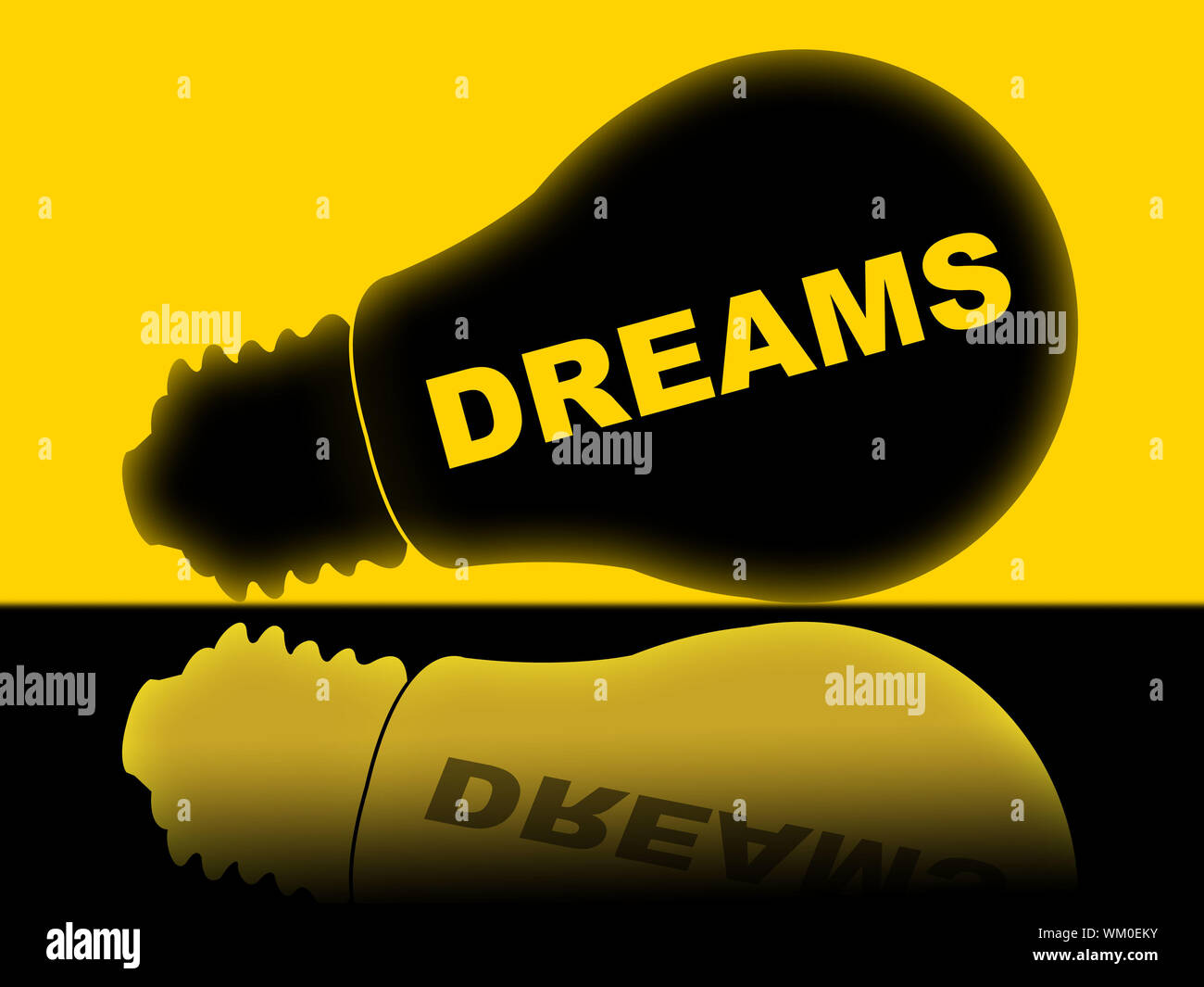 Dreams Lightbulb Representing Vision Dreamer And Sleep Stock Photo - Alamy