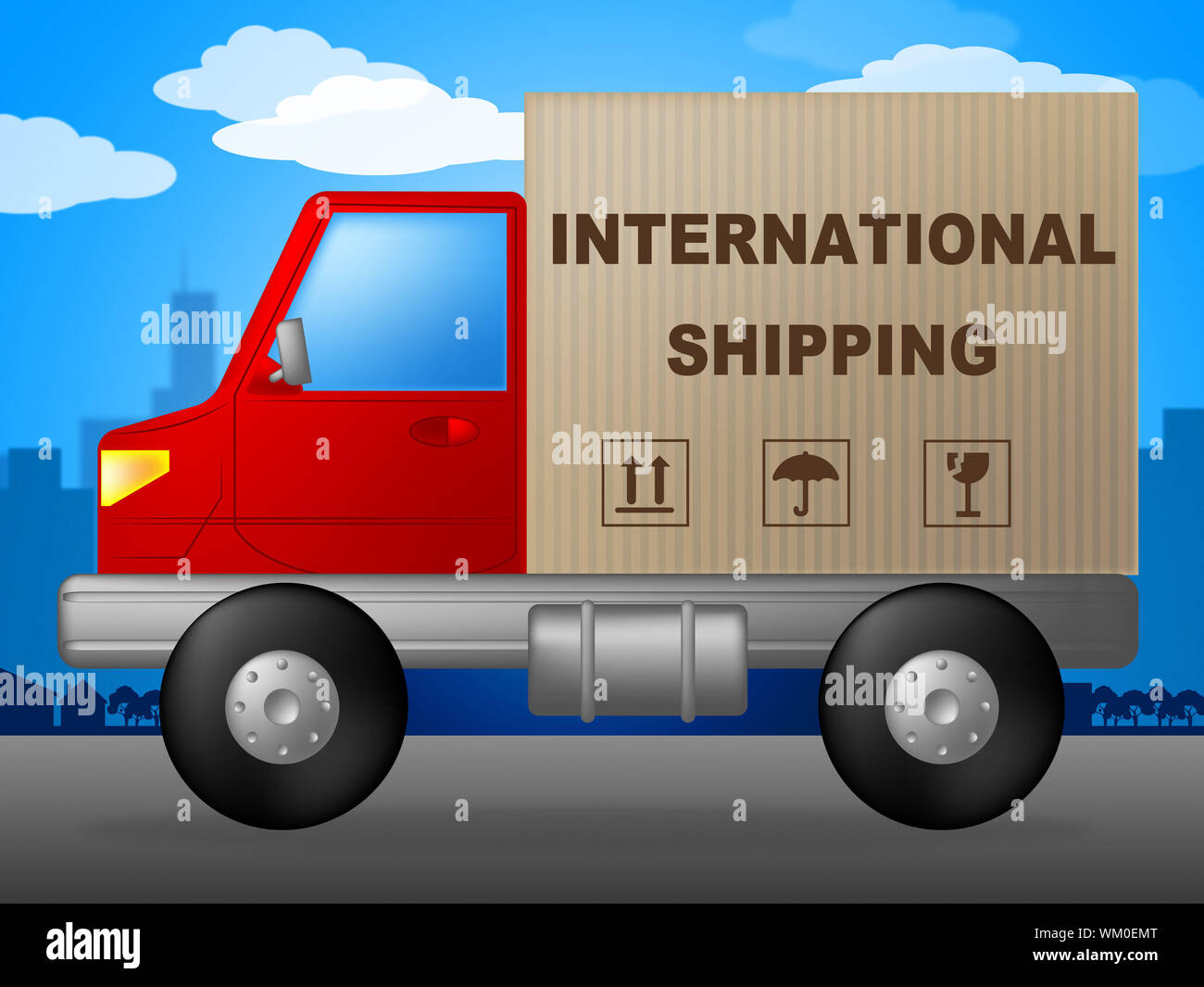 International Shipping Showing Across The Globe And Global World Stock ...