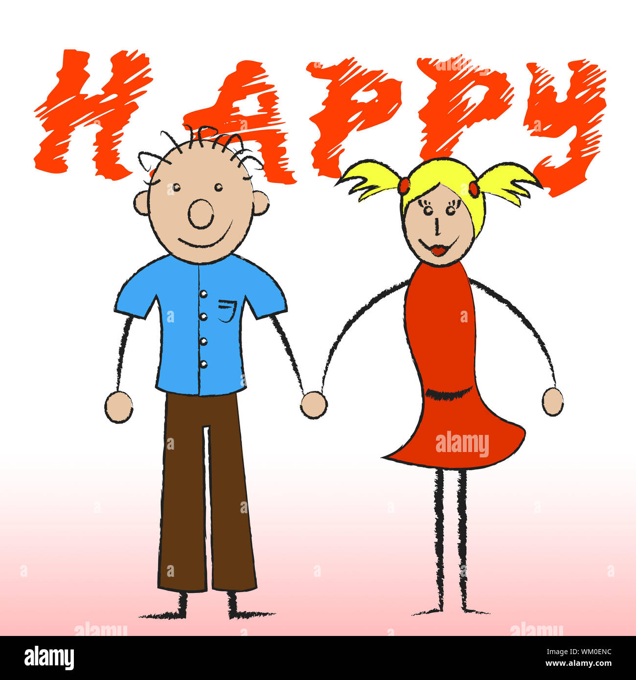 Happy Couple Representing Two People And Jubilant Stock Photo - Alamy