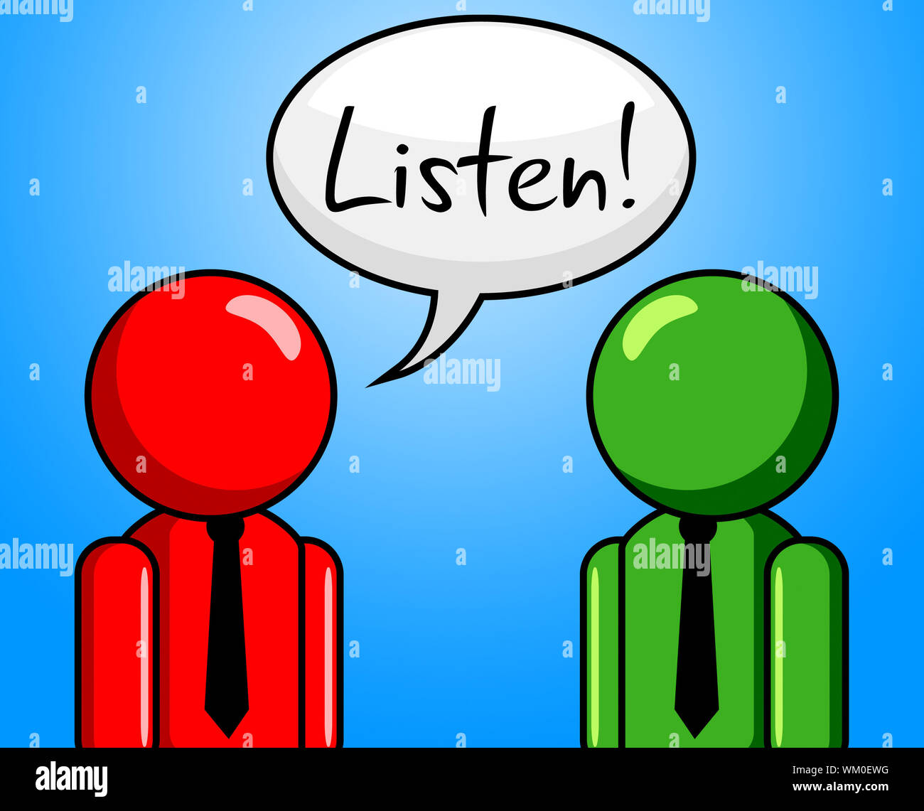 Listen Conversation Meaning Hear Me And Listens Stock Photo - Alamy