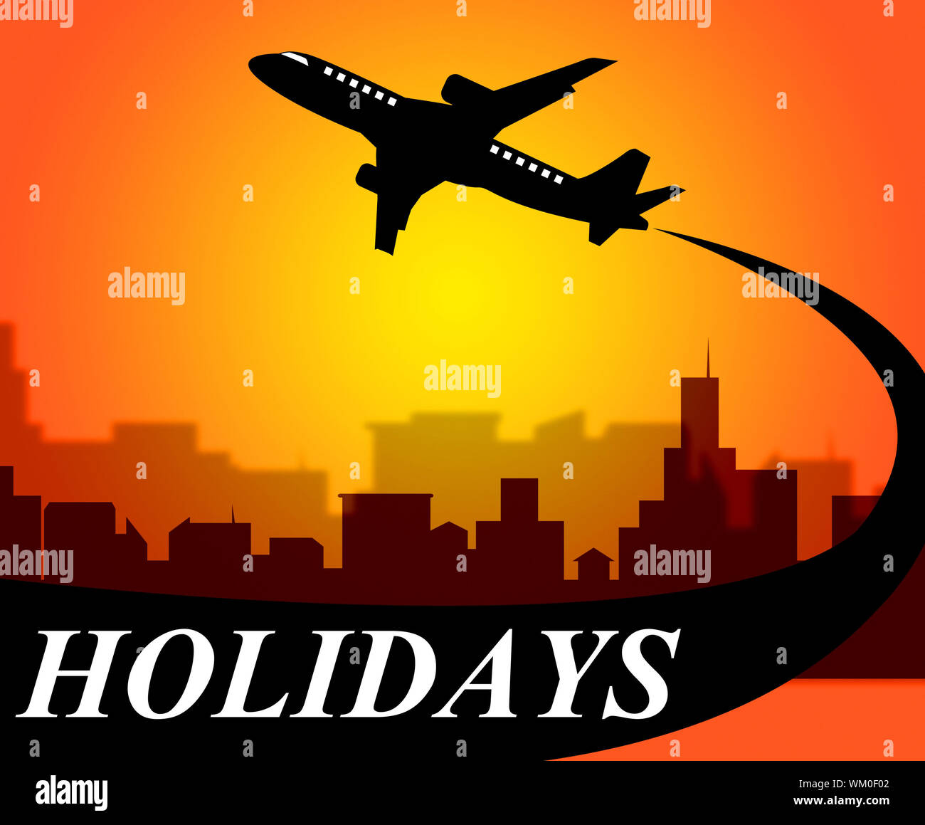 Holidays Plane Representing Go On Leave And Time Off Stock Photo - Alamy