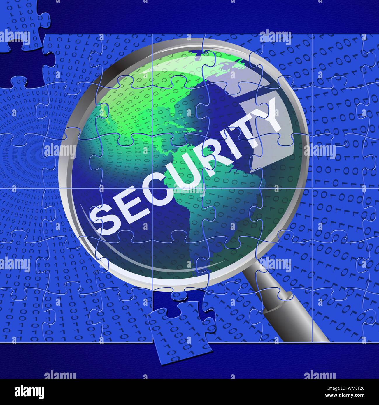 Security Magnifier Meaning Forbidden Protect And Magnifying Stock Photo ...