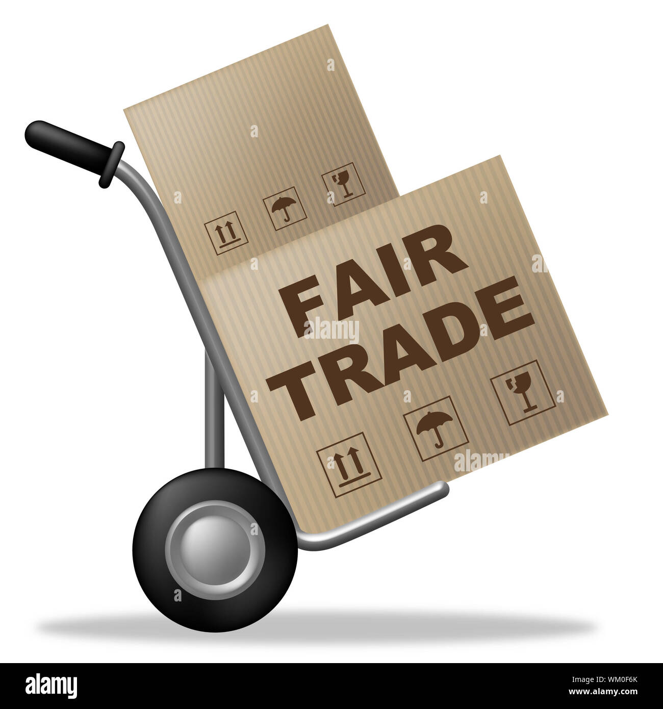 Fair Trade Representing Shipping Box And Ethical Stock Photo - Alamy