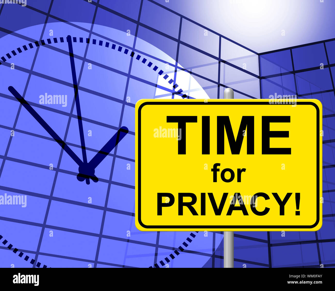 Time For Privacy Indicating At The Moment And Now Stock Photo - Alamy