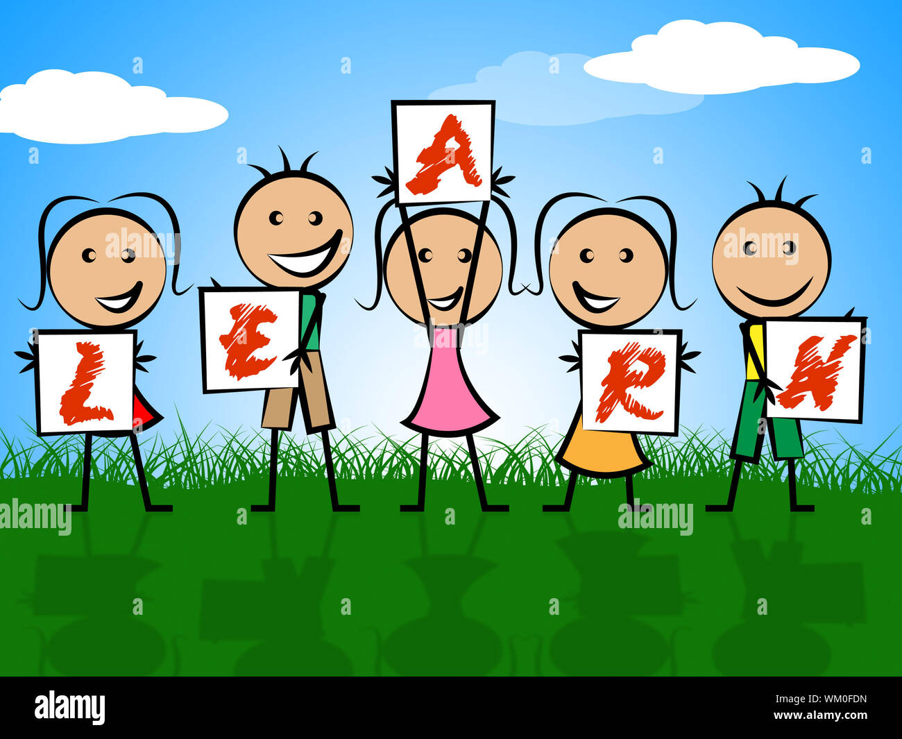 Kids Learn Showing Youth Study And University Stock Photo - Alamy