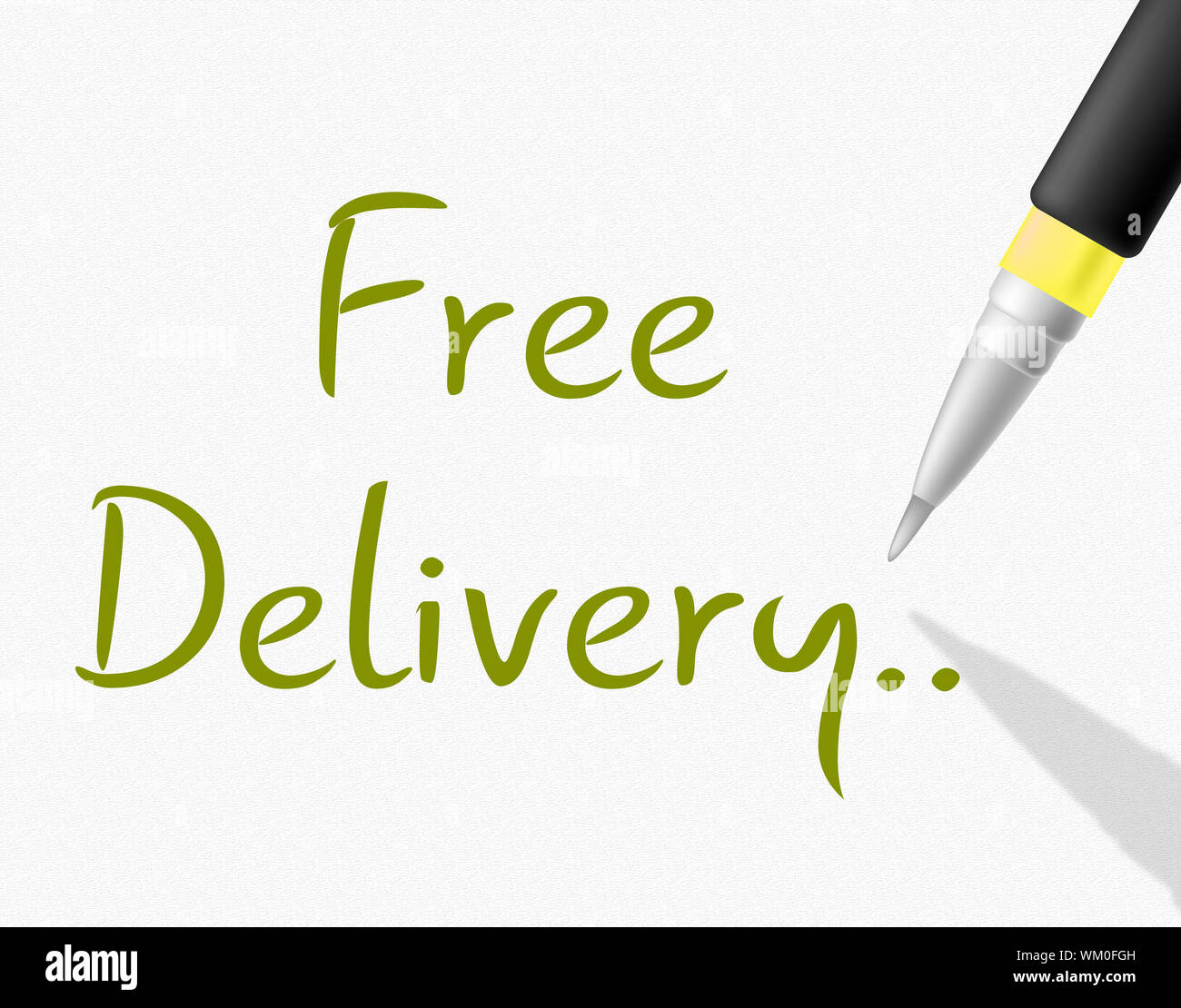 Free Delivery Indicating With Our Compliments And Gratis Stock Photo ...
