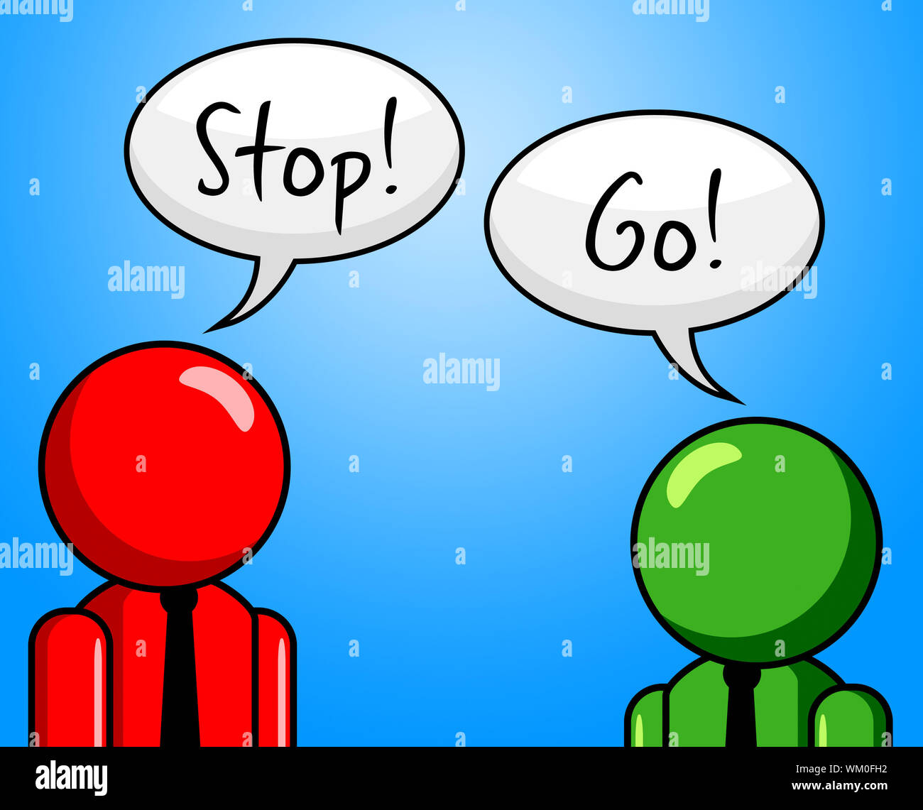 Stop Go Indicating Warning Sign And Prevent Stock Photo - Alamy