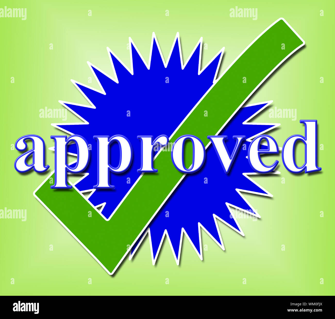 Approved Tick Representing Passed Pass And Approval Stock Photo - Alamy