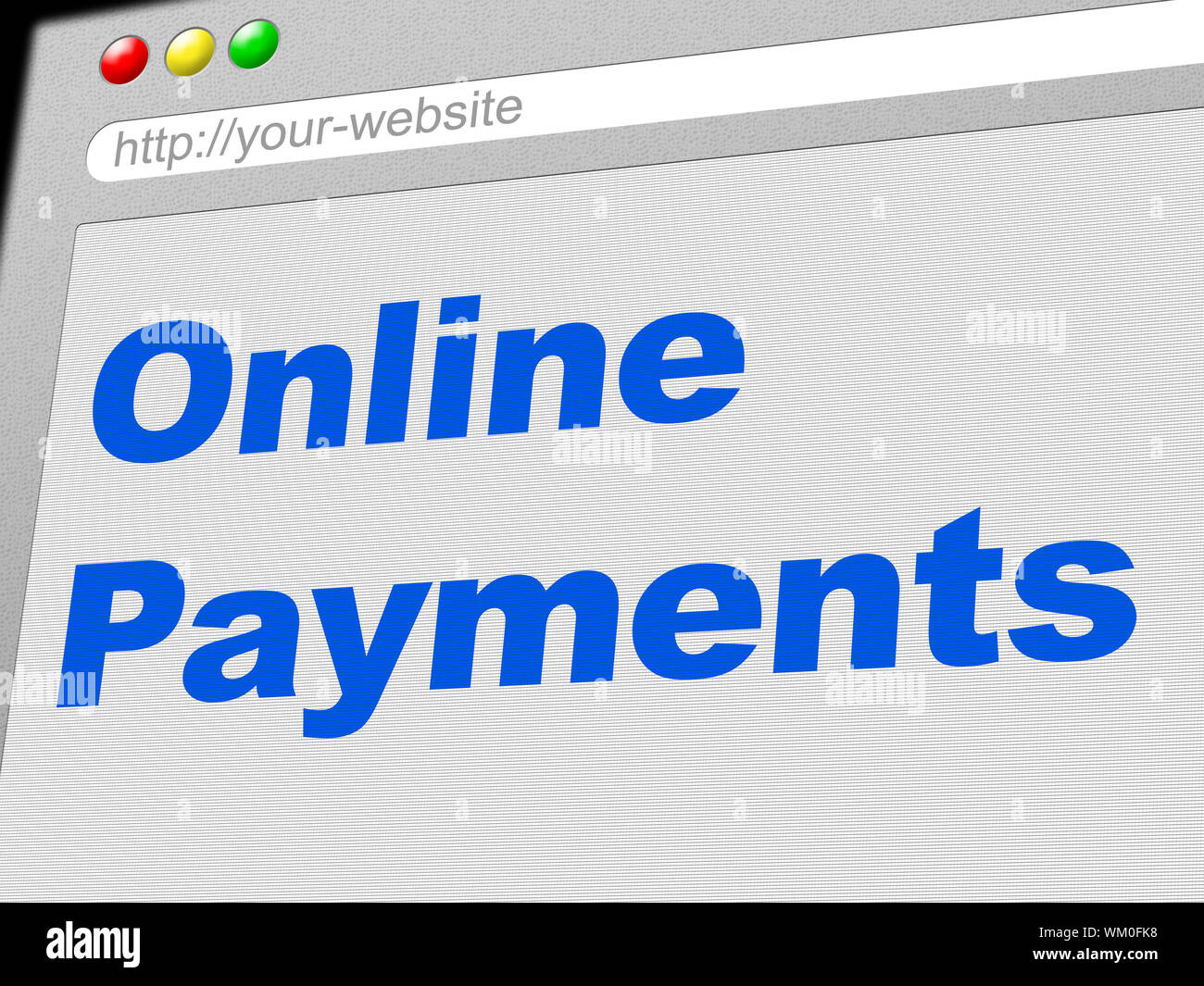 Online Payments Showing World Wide Web And Bill Web Stock Photo - Alamy