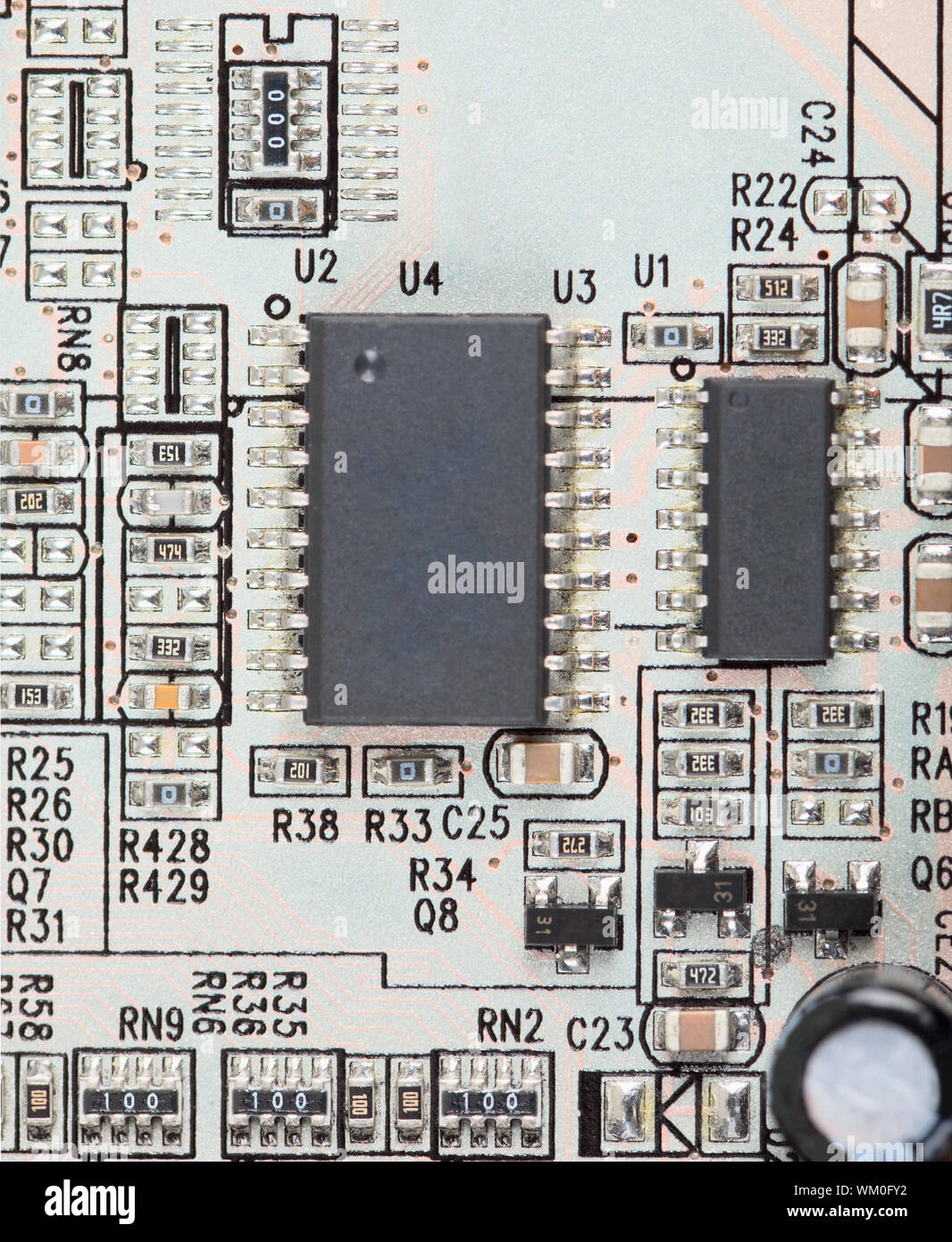 Industrial background from electronic components close up Stock Photo ...