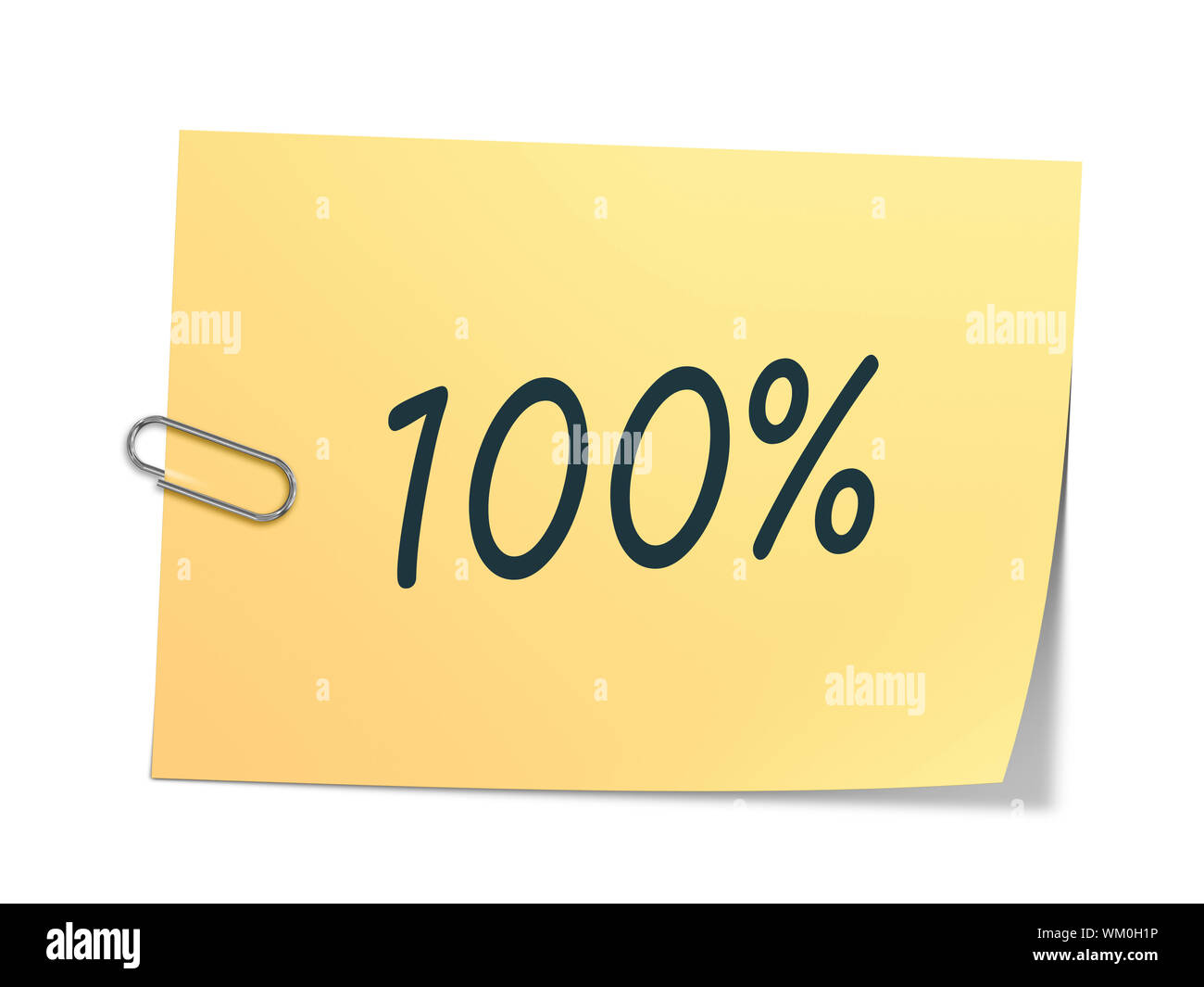 A sticky paper with the message 100 percent Stock Photo - Alamy