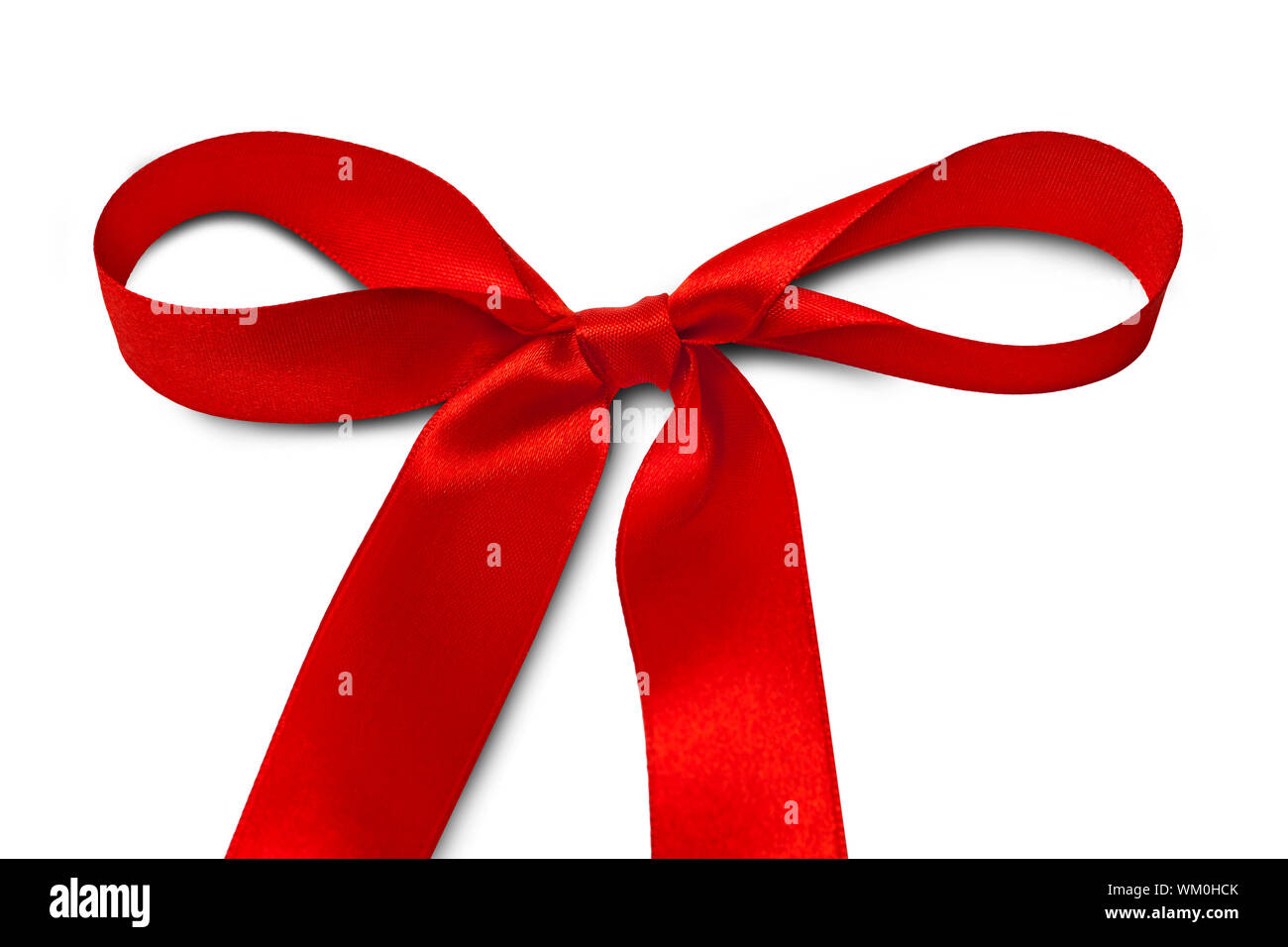 Shiny red satin ribbon on white background Stock Photo - Alamy