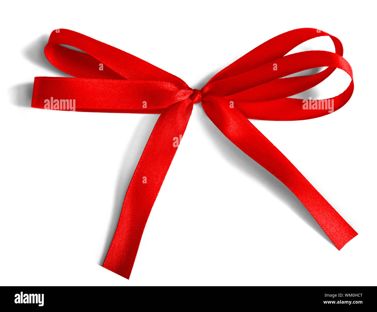 Shiny red satin ribbon on white background Stock Photo - Alamy