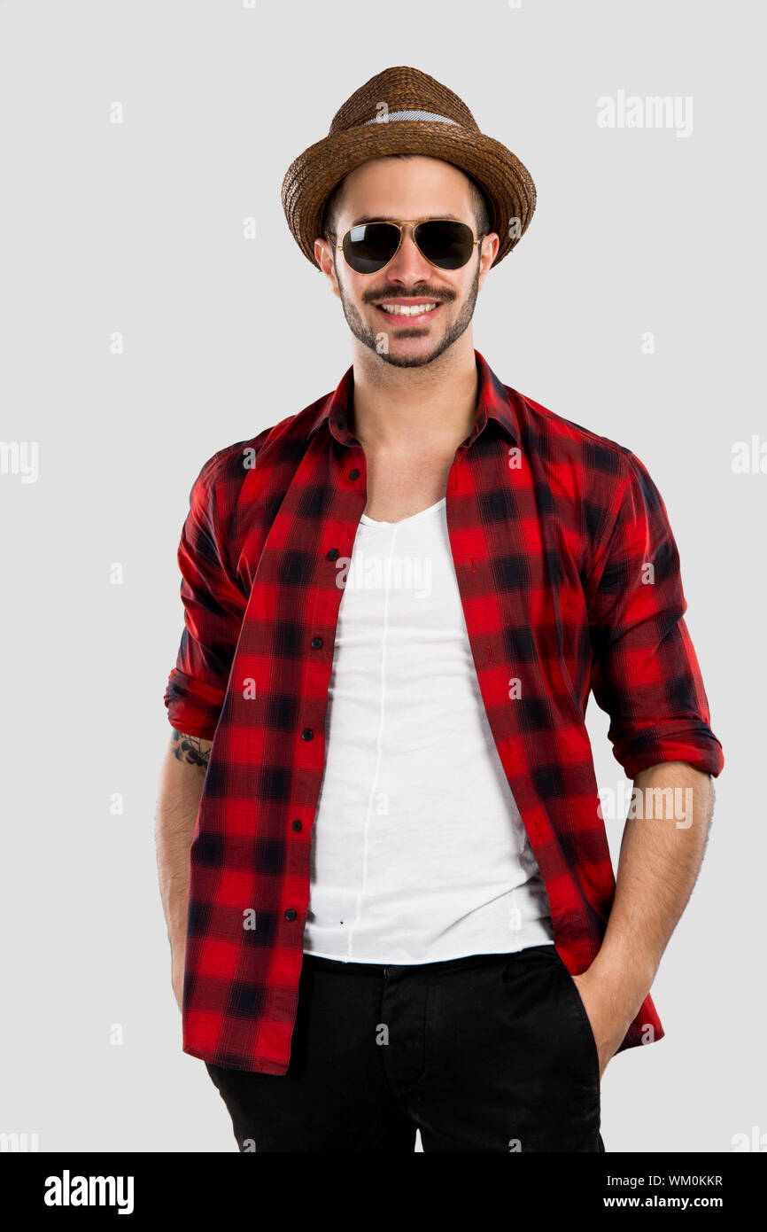 Studio portrait of a handsome young man Stock Photo - Alamy