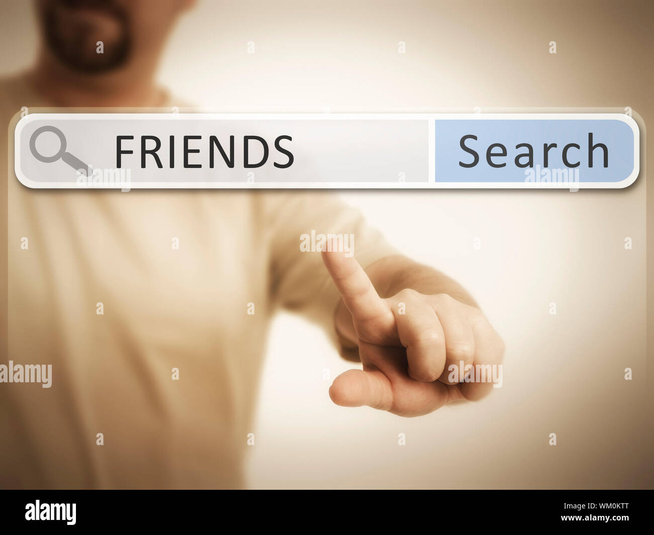 An image of a man who is searching the web after friends Stock Photo ...