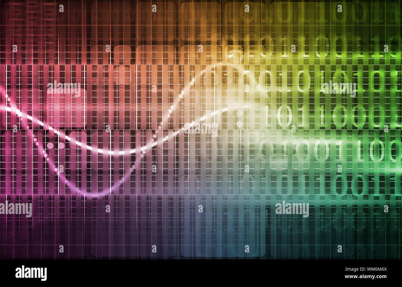 Brain Computer Interface with Square Digital Art Blocks Stock Photo - Alamy