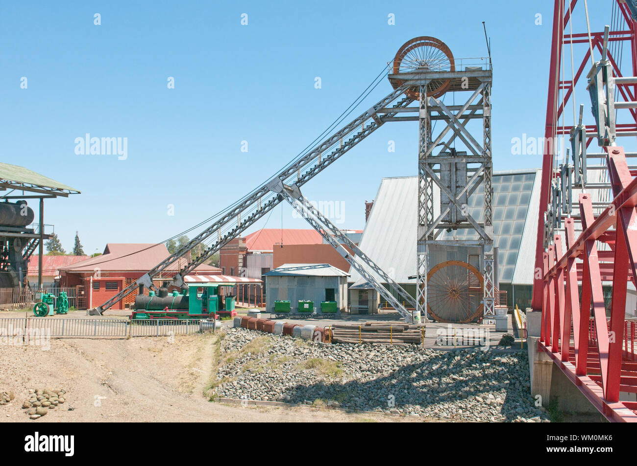 Headframe (also known as a gallows frame, winding tower, hoist frame ...