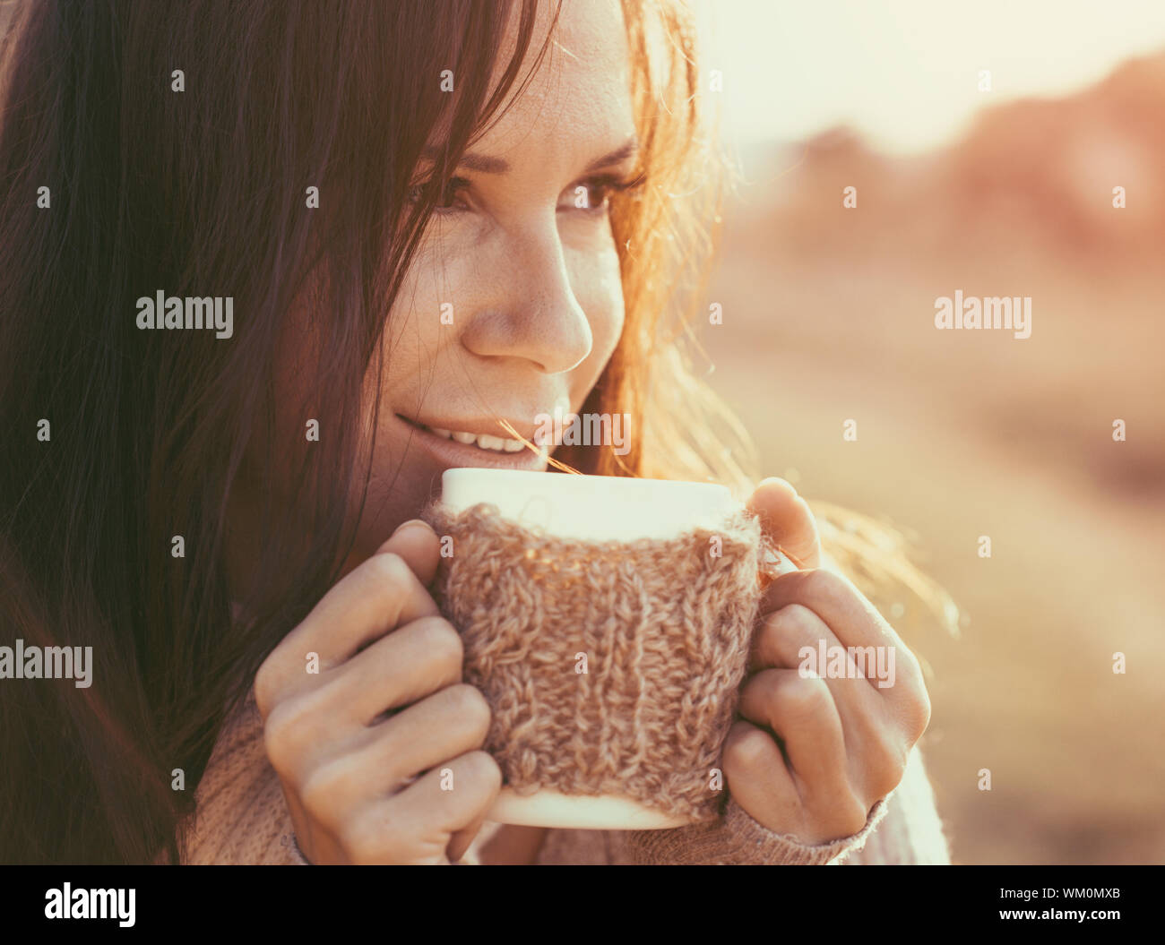 Female drinking tea hi-res stock photography and images - Alamy