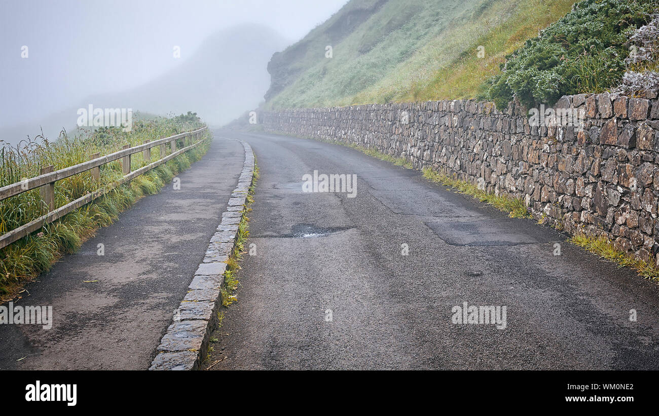 An image of a road in mist Stock Photo - Alamy