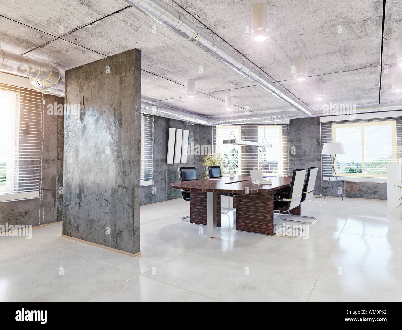 modern office interior. 3d design concept Stock Photo - Alamy
