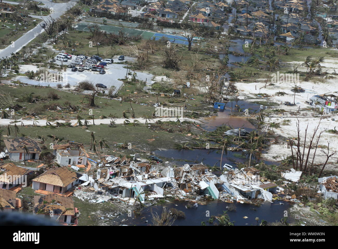 Marsh Harbour, Abaco, Bahamas. 04 September, 2019. Ruins and rubble are ...